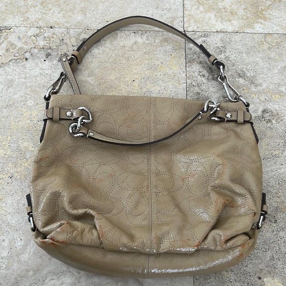 Coach | Bags | Coach Leather Hobo Bag Orange Damage | Poshmark